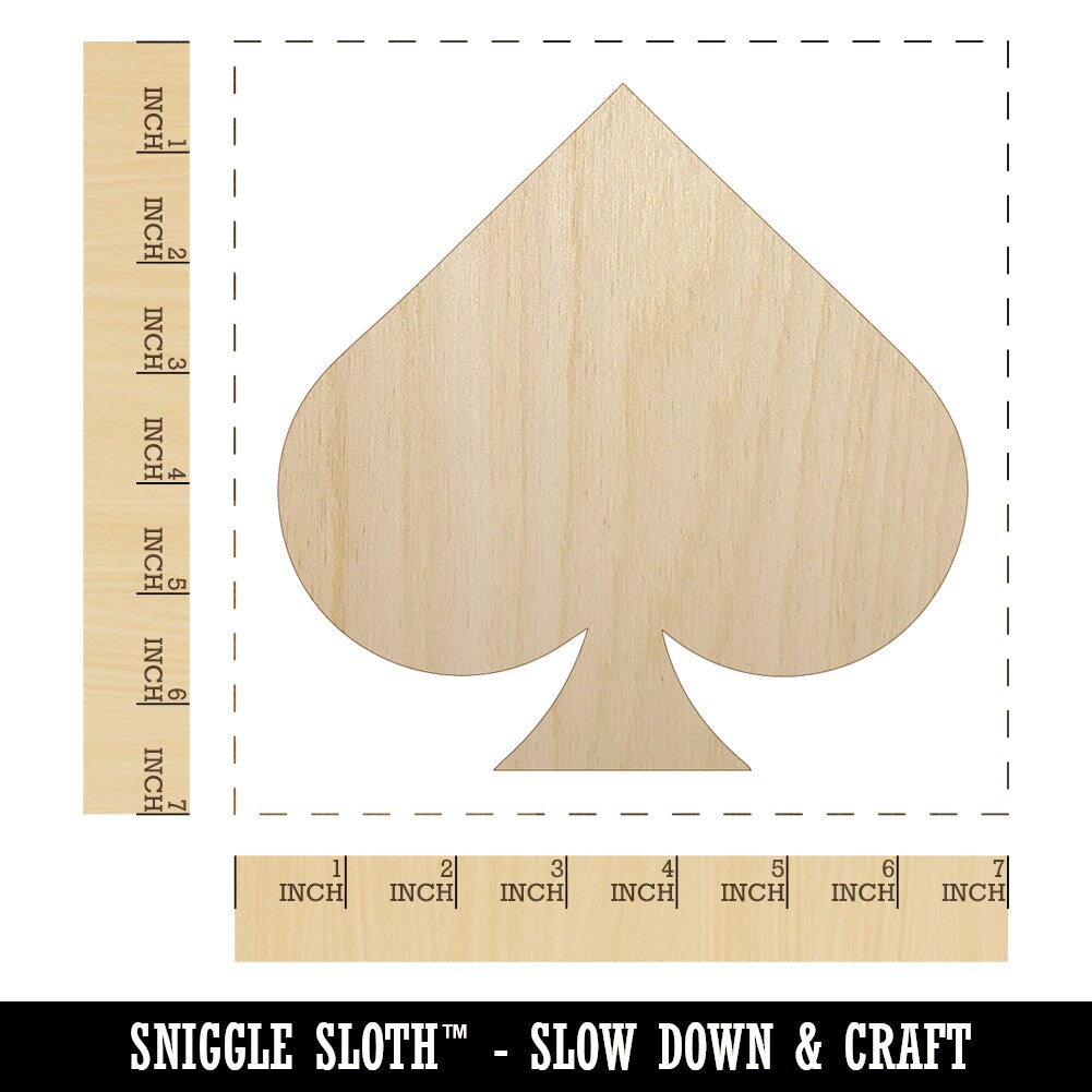 Card Suit Spades Unfinished Wood Shape Piece Cutout for DIY Craft ...