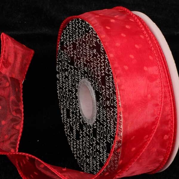 The Ribbon People Red Polka Dotted Wired Craft Ribbon 2.5" x 40 Yards ...