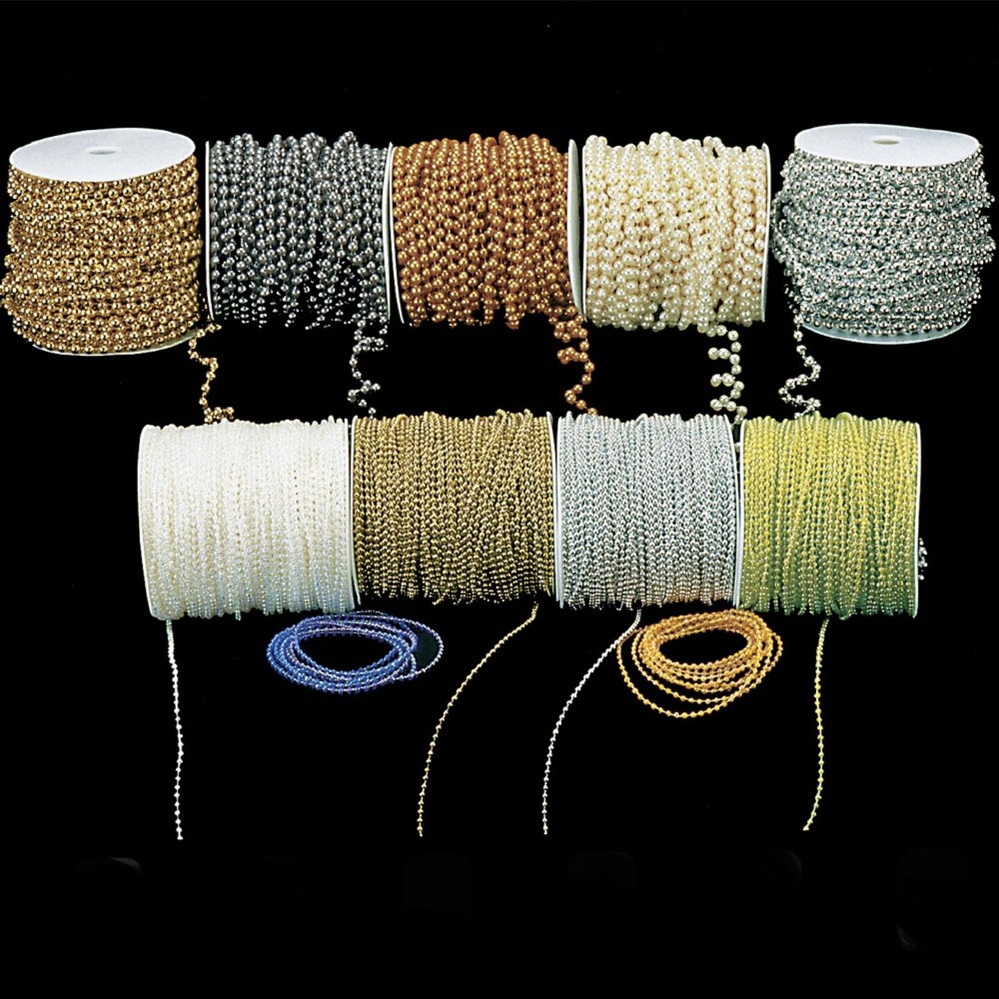 The Ribbon People Tahitian Grey Faux Pearls Wired Craft Ribbon Garland ...