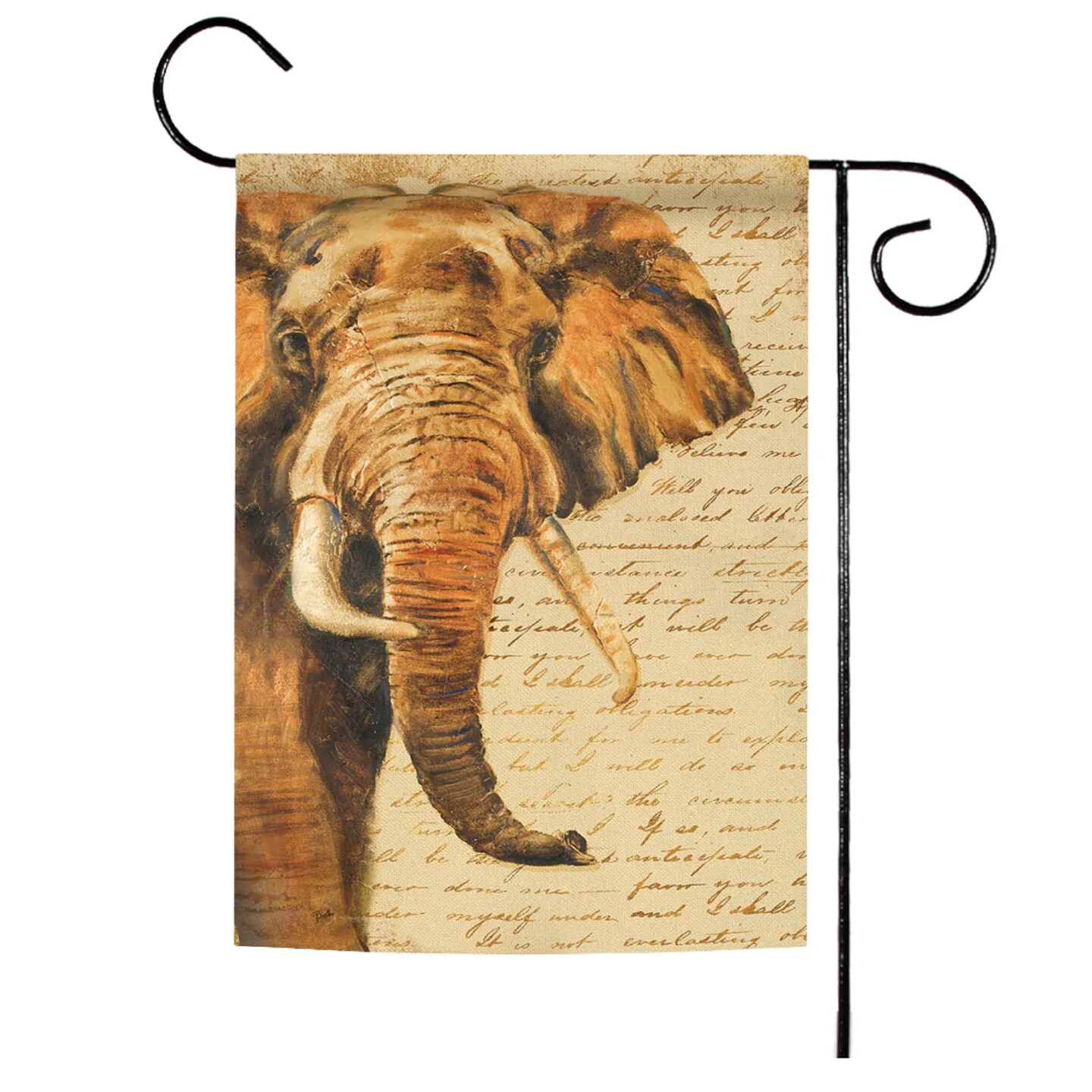 Toland Home Garden Hand Painted Elephant Outdoor Garden Flag 18" x 12.5 ...