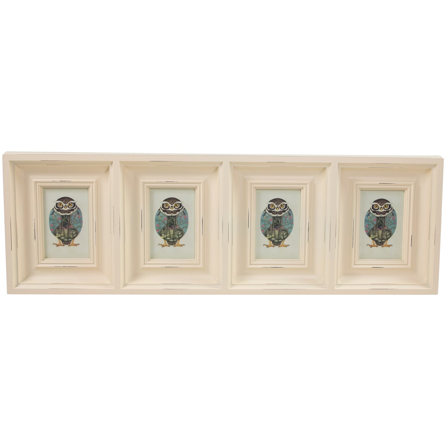 Northlight Weathered 4-Slot Photo Collage Frame - 33" - Cream, Color ...