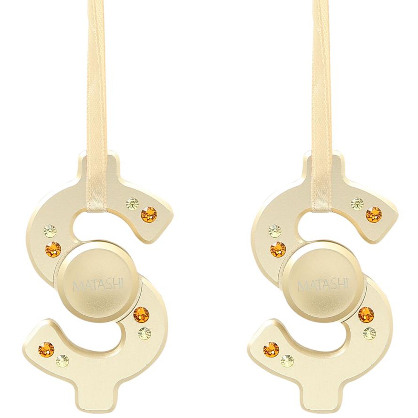 24K Gold Plated Hanging Christmas Tree Dollar Sign Ornament With ...