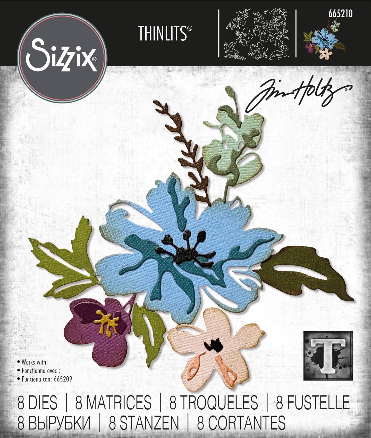 Sizzix Thinlits Dies By Tim Holtz 8/Pkg-Brushstroke Flowers #2 | Michaels