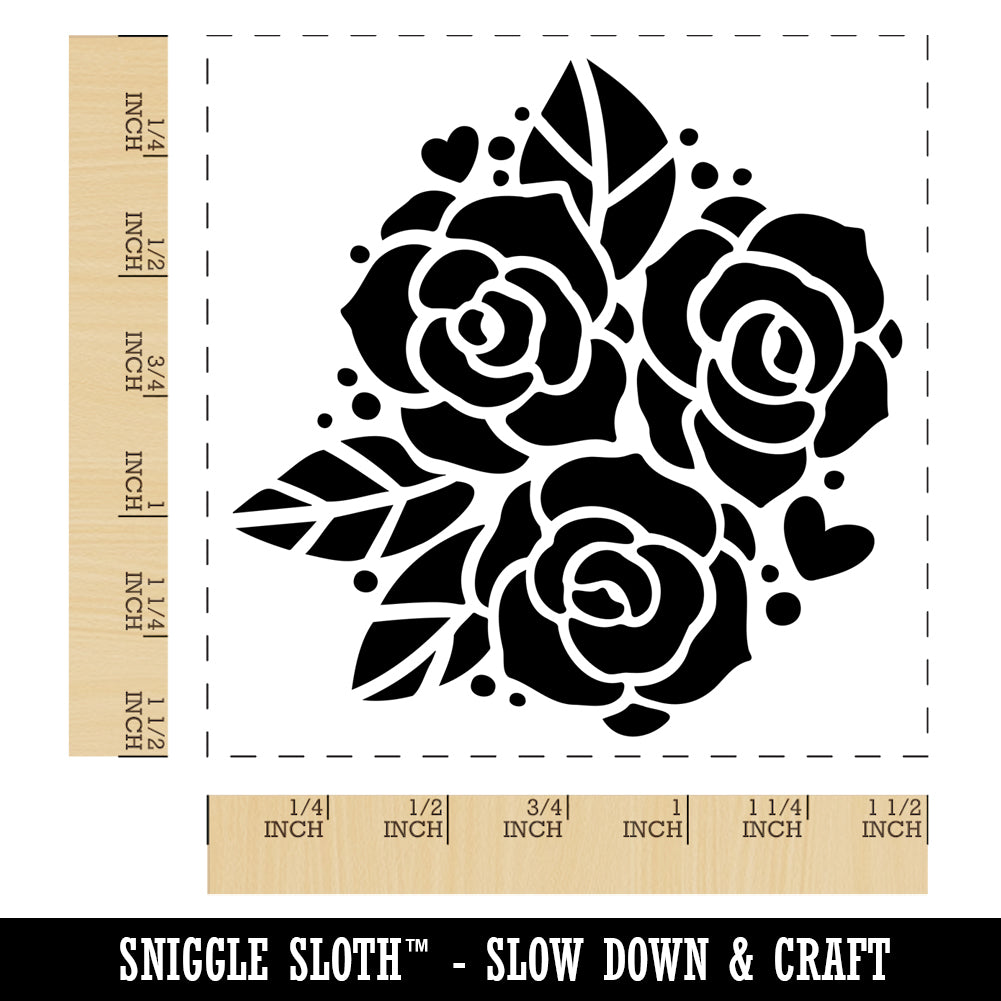 Rose Bundle Wedding Bouquet Self-Inking Rubber Stamp Ink Stamper | Michaels