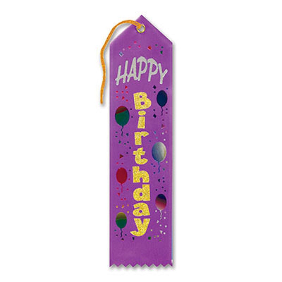 Beistle Pack of 6 Purple "Happy Birthday Award" School Award Ribbon ...