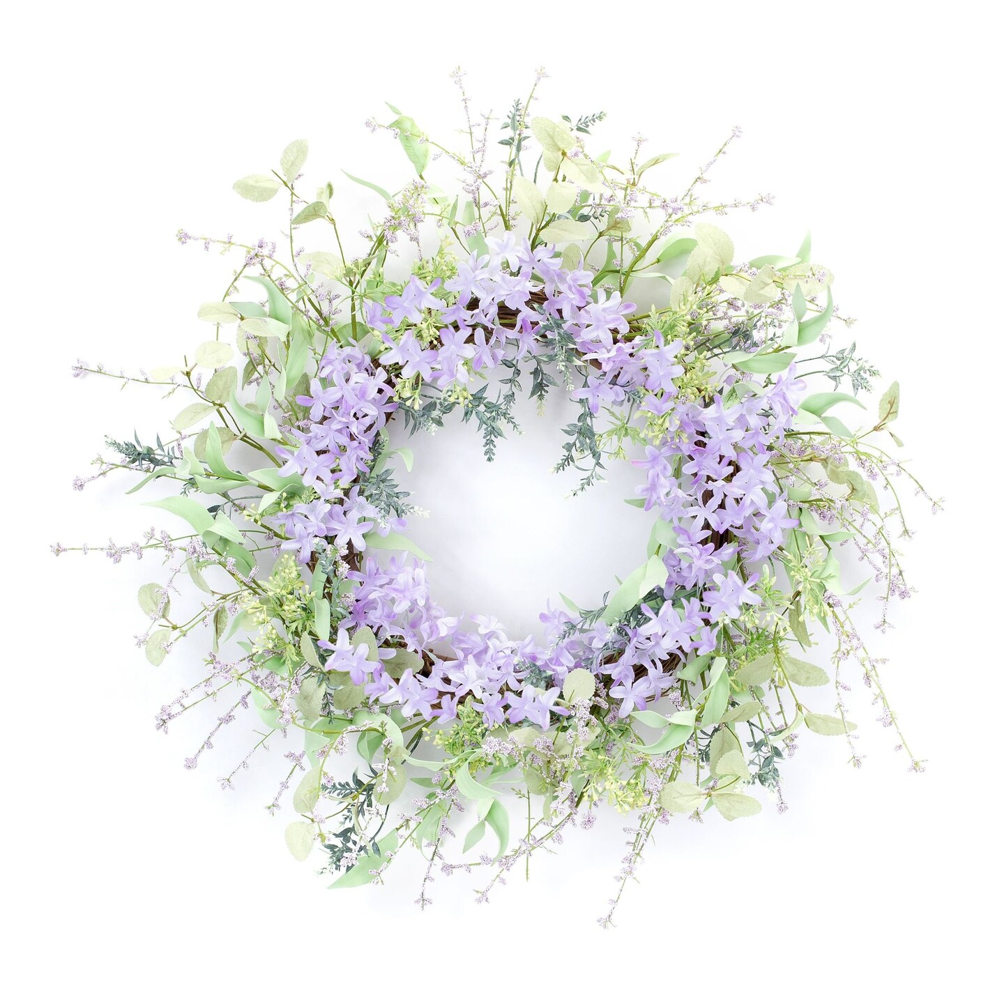 Melrose Purple Floral Twig Spring Wreath, 24.5-Inch | Michaels