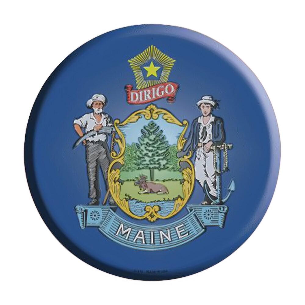 Smart Blonde Home Decorative Maine State Flag Metal Circular Sign C-118 ...