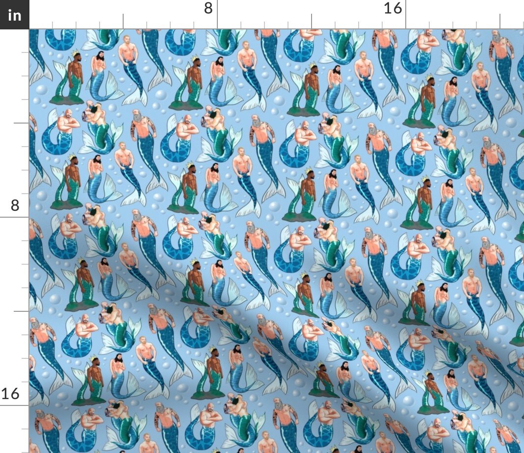 Blue Sea Ocean Mermaid Lgbtq Mythical Gay Merman Mermen Small Scale ...