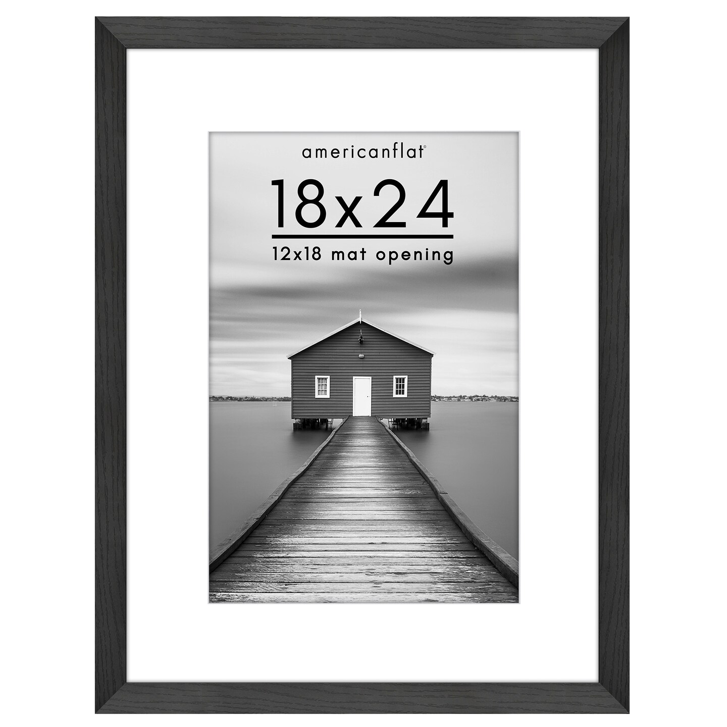 Americanflat Picture Frame with Wide Molding with Mat - Modern Wide ...
