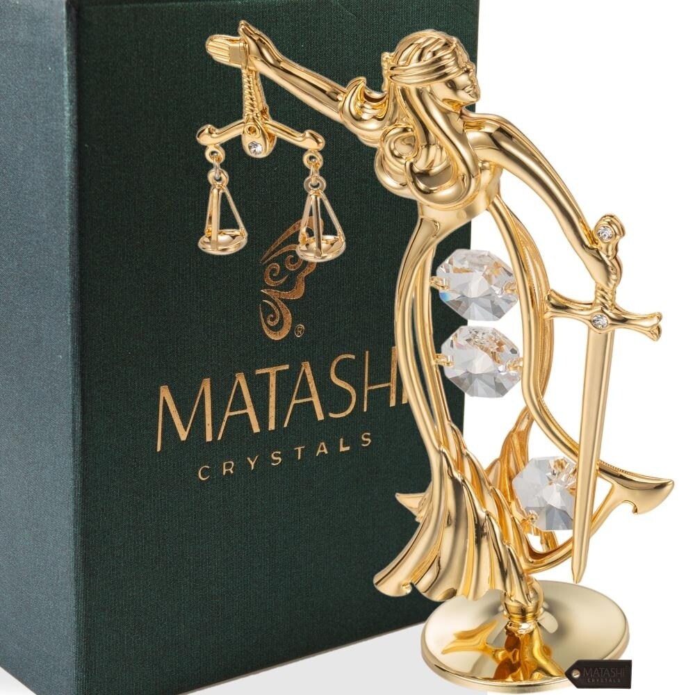 Matashi 24K Gold Plated Crystal Studded Lady Of Justice Ornament by ...
