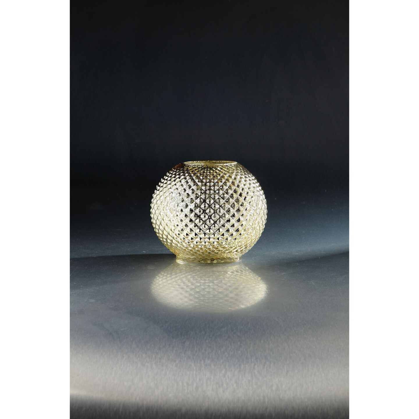 CC Home Furnishings 7.5" Gold Embossed Circle Pattern Glass Bowl Candle ...