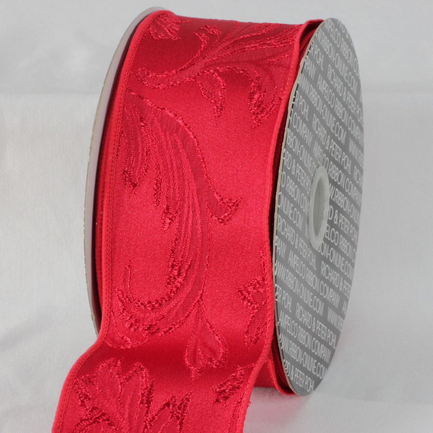 The Ribbon People Scarlet Red Floral Wired Craft Ribbon 2.5" x 20 Yards ...