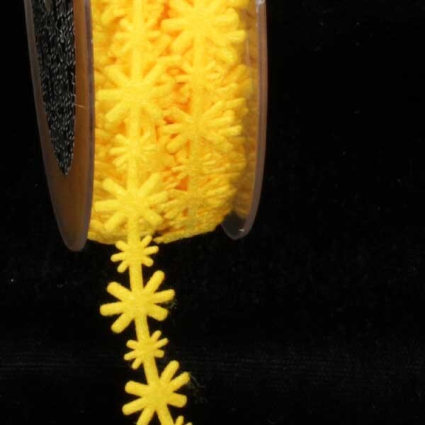 The Ribbon People Lemon Yellow Felt Starbursts Woven Craft Ribbon 0.5 ...