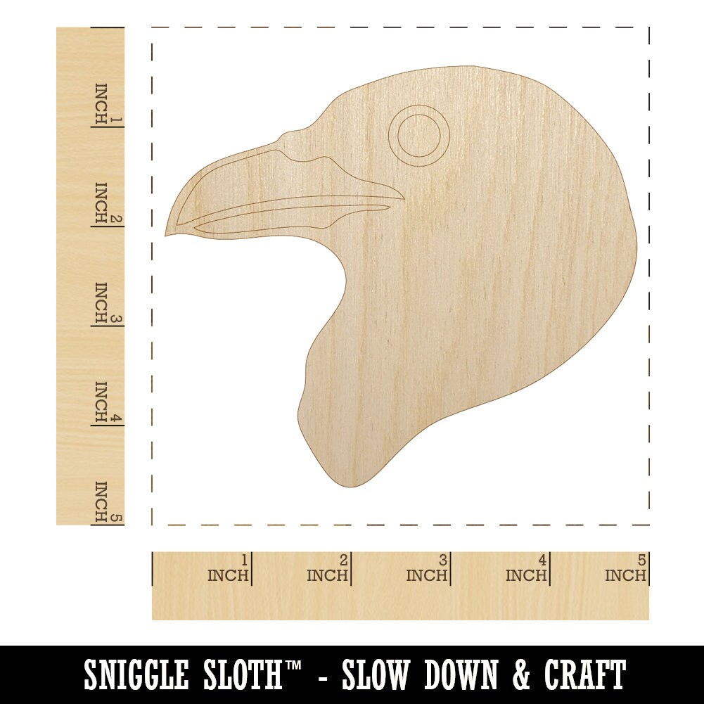 Clever Raven Head Unfinished Wood Shape Piece Cutout for DIY Craft ...
