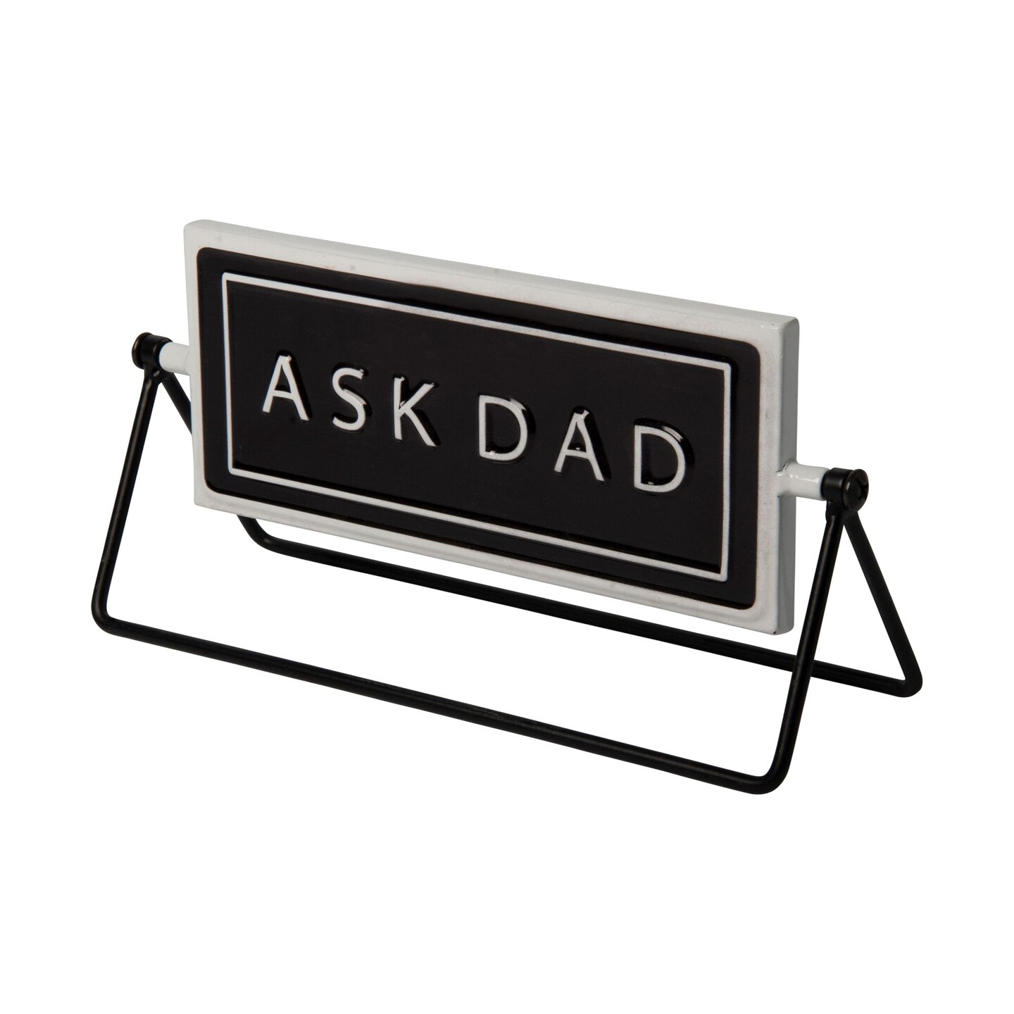 Creative Design 10" Black and White "Ask Mom Dad" Glossy Rectangular ...