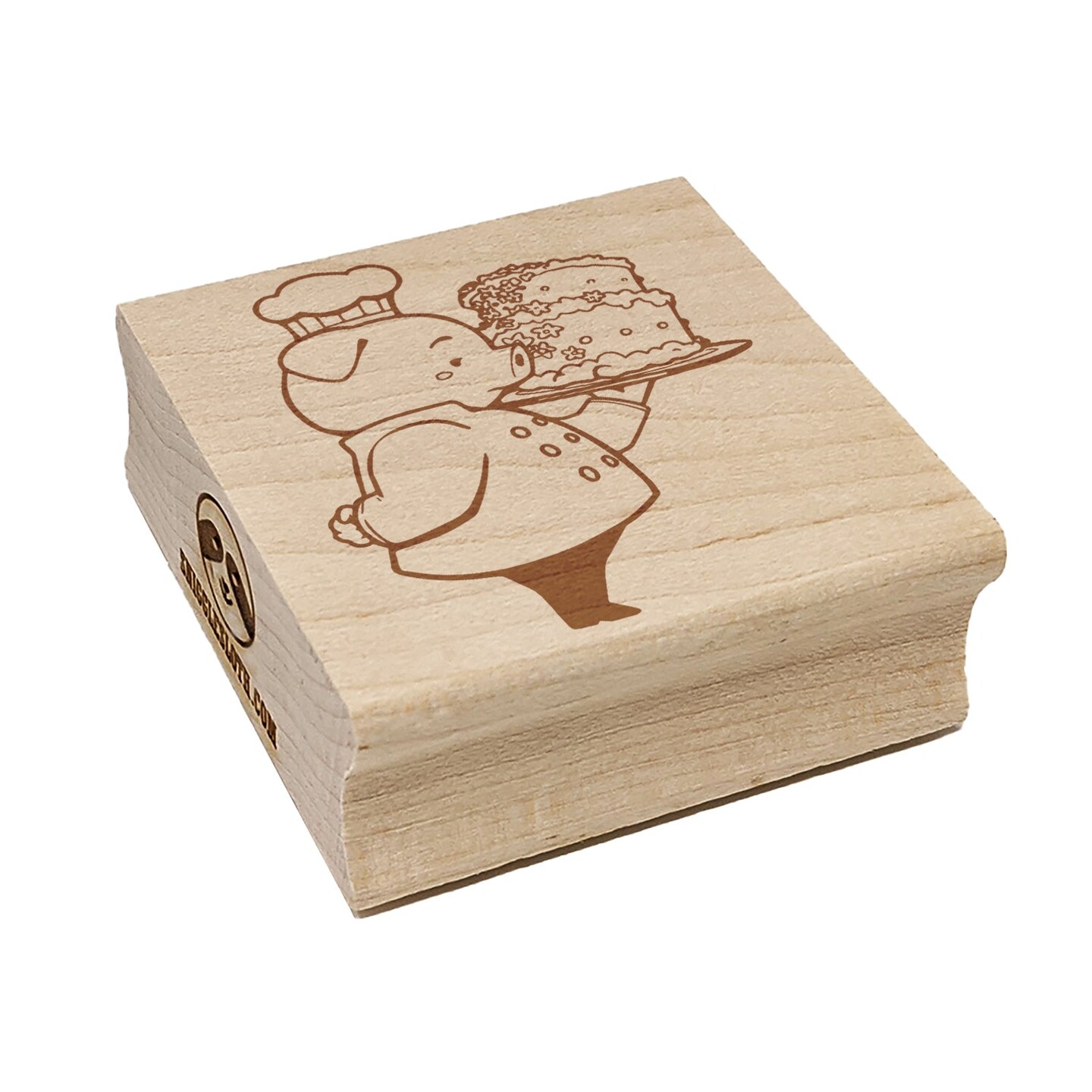Chef Baker Pig with Cake Square Rubber Stamp for Stamping Crafting ...