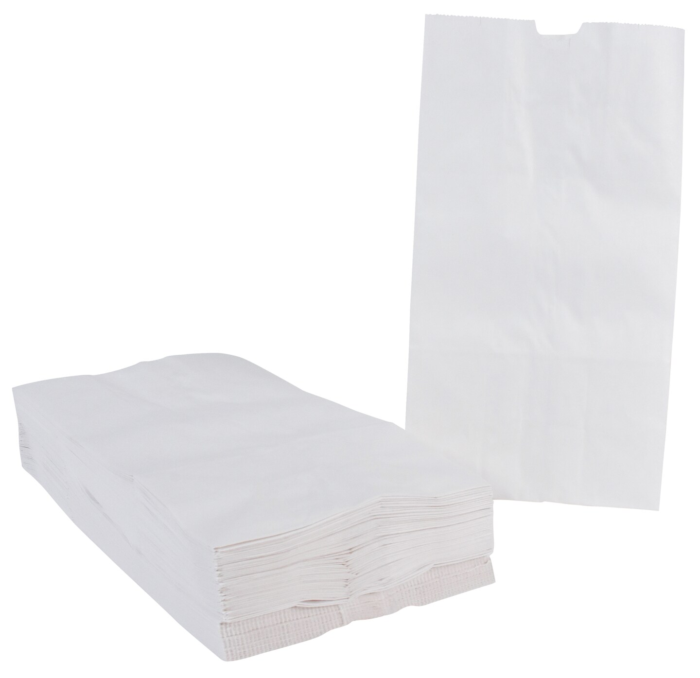 School Smart Paper Bags with Flat Bottom, 6 x 11 Inches, White, Pack of ...