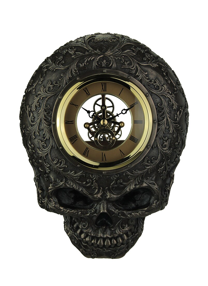 Flat Smiling Decorated Skull Transparent Face Wall Clock | Michaels