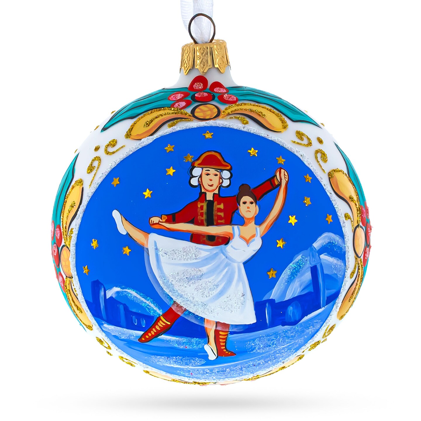Ballet Dancers Glass Ball Christmas Ornament 4 Inches | Michaels