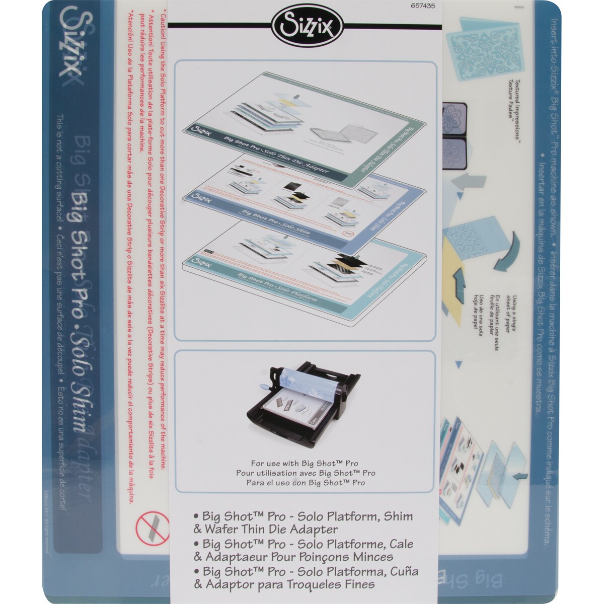 Sizzix Big Shot Pro Solo Platform, Shim & Thin Die Adapter-14.25"X12.25 ...