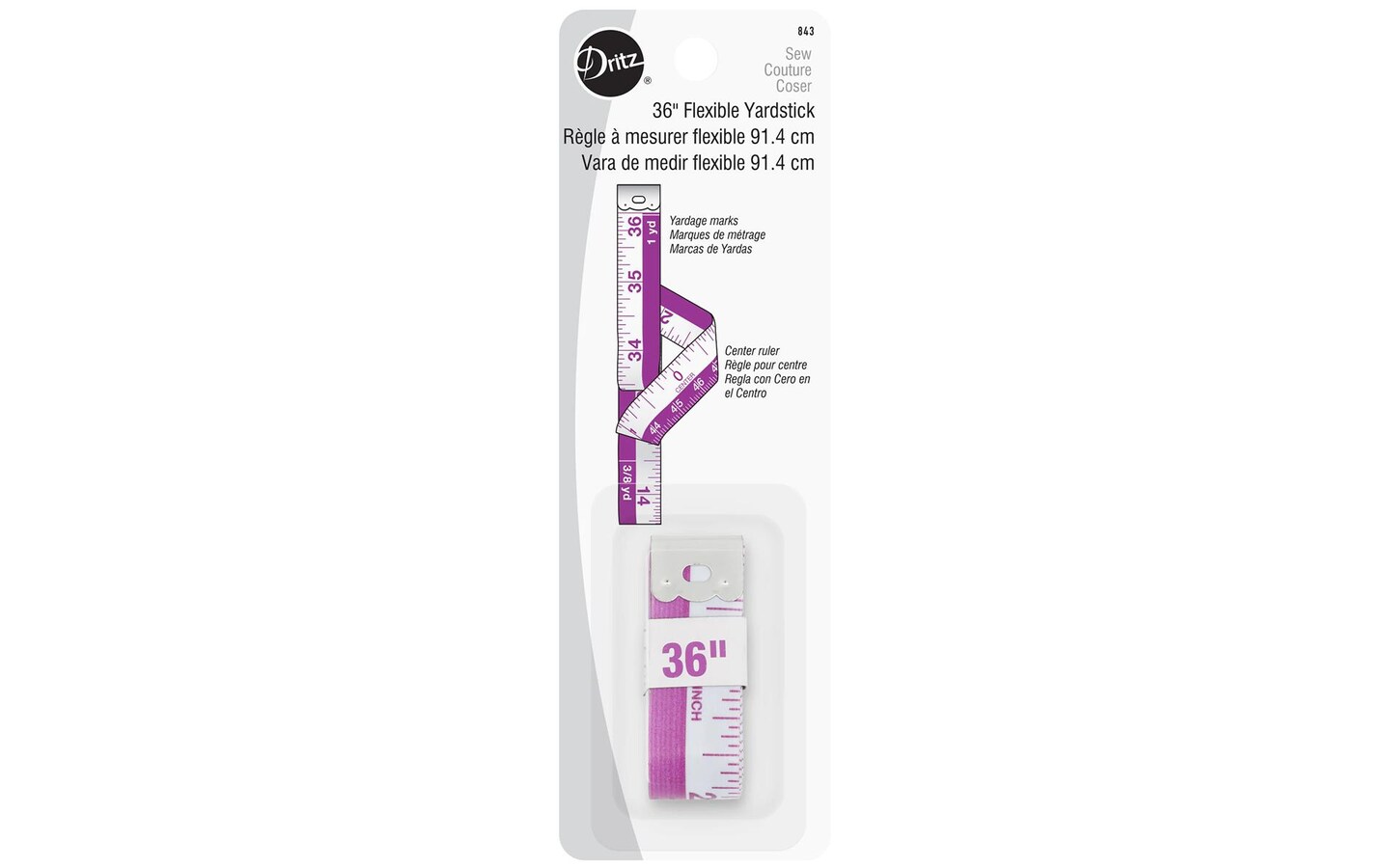 Dritz Flexible Yardstick White/Purple | Michaels