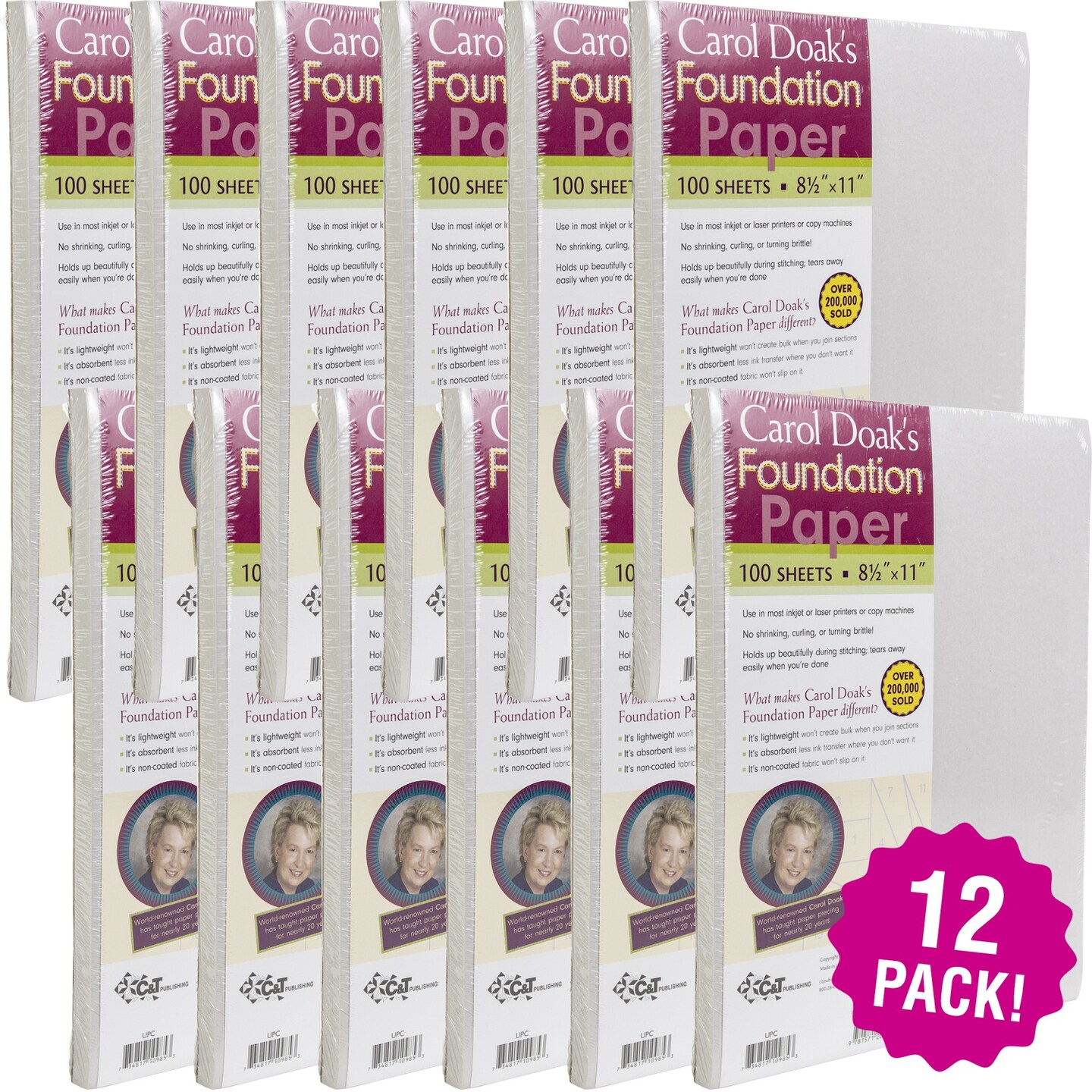 Multipack of 12 - Carol Doak's Foundation Paper 100/Pkg-8.5"X11" | Michaels