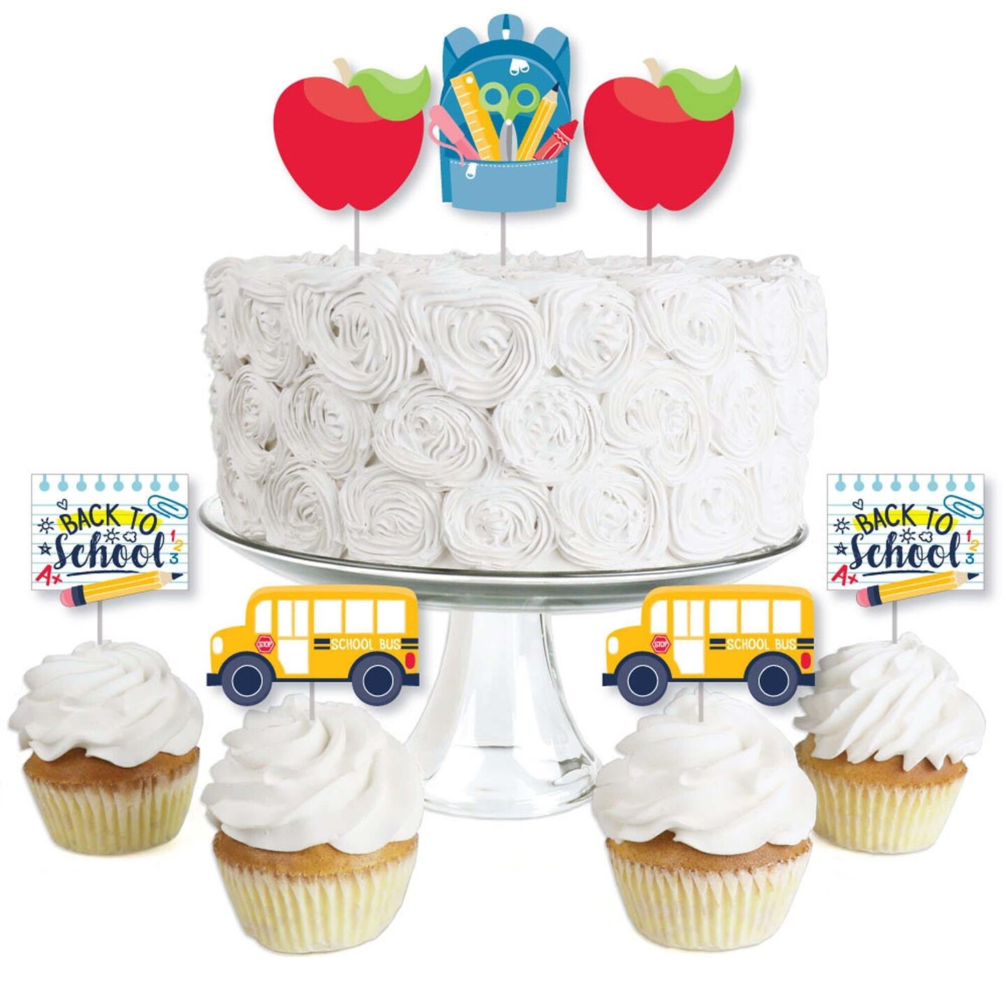 Big Dot of Happiness Back to School - Dessert Cupcake Toppers - First ...