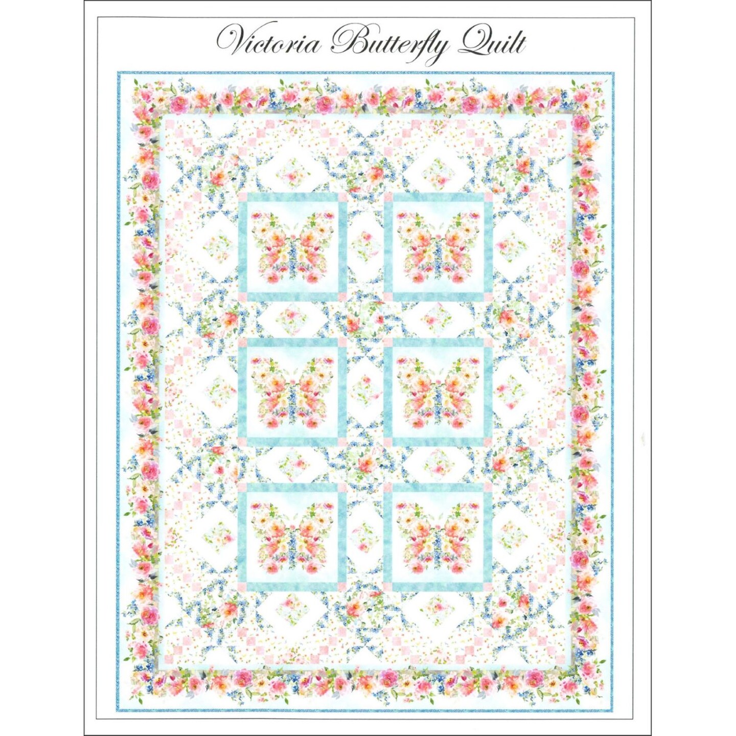 Victoria Butterfly Quilt Pattern 82x106 in by In The Beginning Fabrics ...