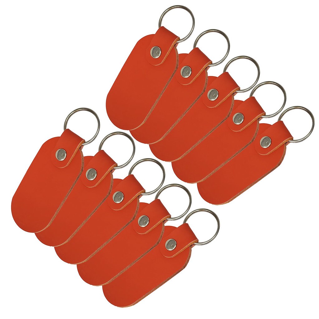 Full Grain Leather Keychains 10 Pack-Laser Engraving, Hot Foil Stamping ...