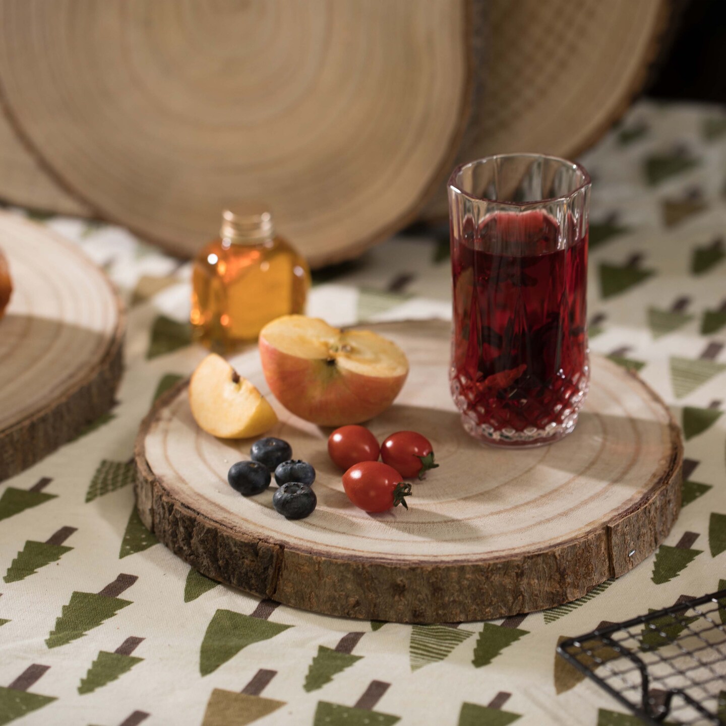 Barky Natural Wood Slabs Rustic Ornament Slice Tray Table Charger ...