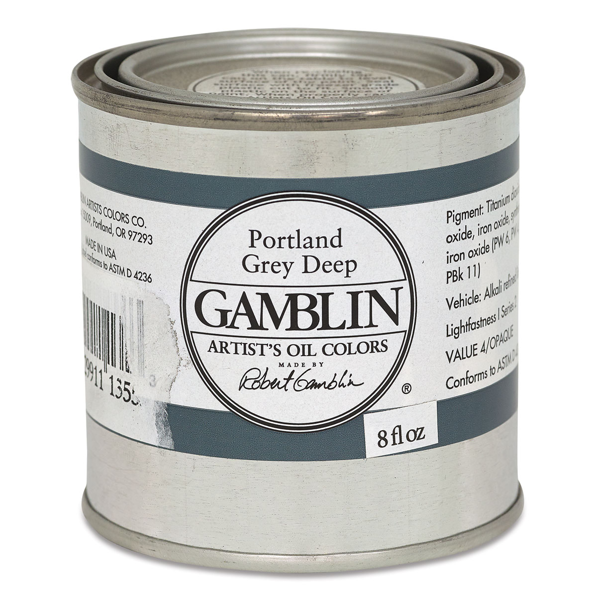 Gamblin Artist's Oil Color - Portland Gray Deep, 8 oz Can | Michaels