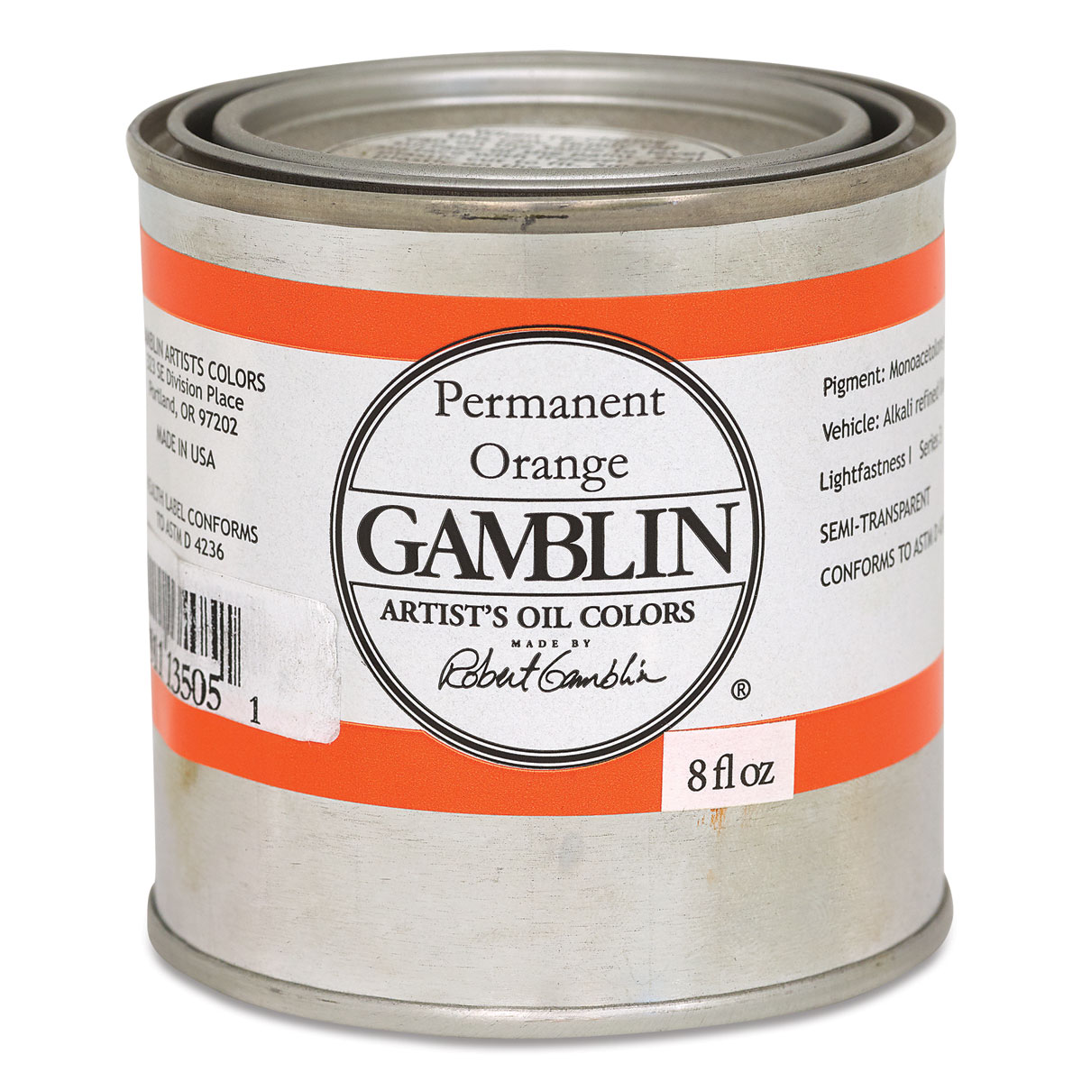 Gamblin Artist's Oil Color - Permanent Orange, 8 oz Can | Michaels