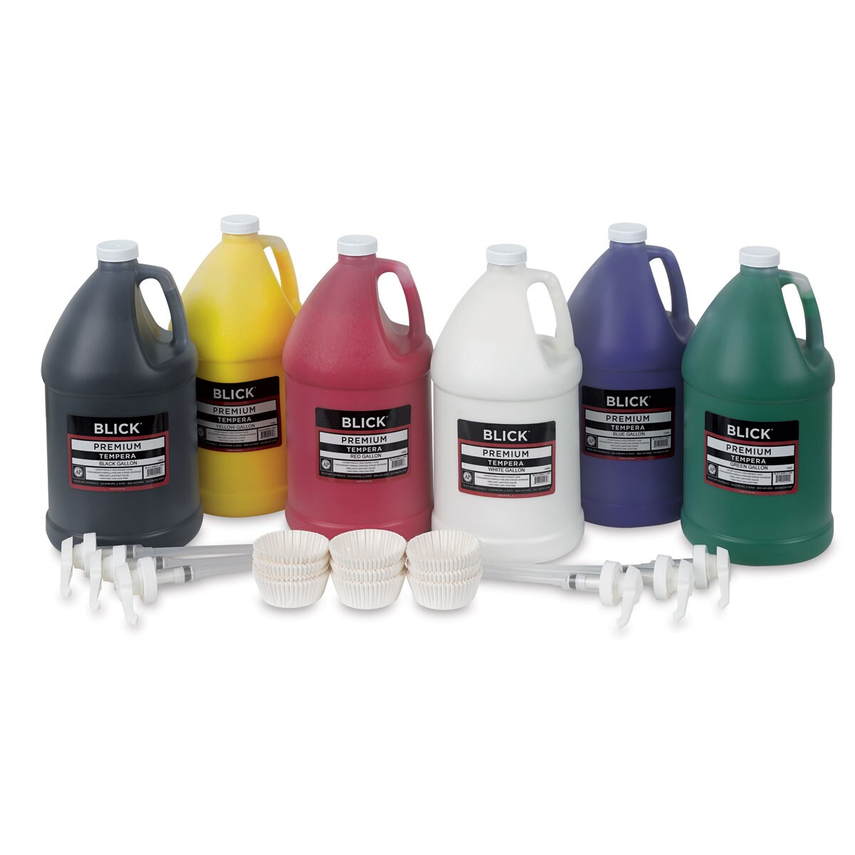 Blick Premium Grade Tempera - Set of 6, Basic Color Pump Kit, Gallons ...