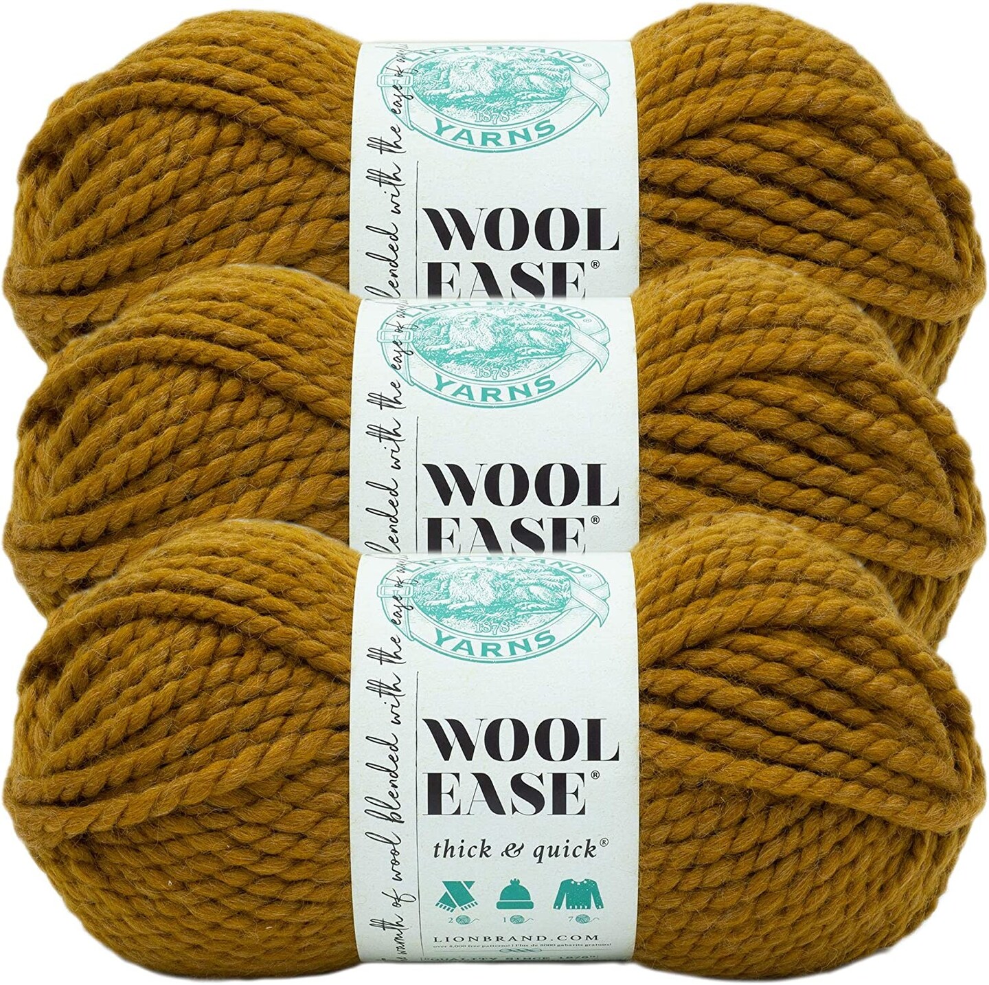(Pack of 3) Lion Brand Wool-Ease Thick & Quick Yarn-Flax | Michaels