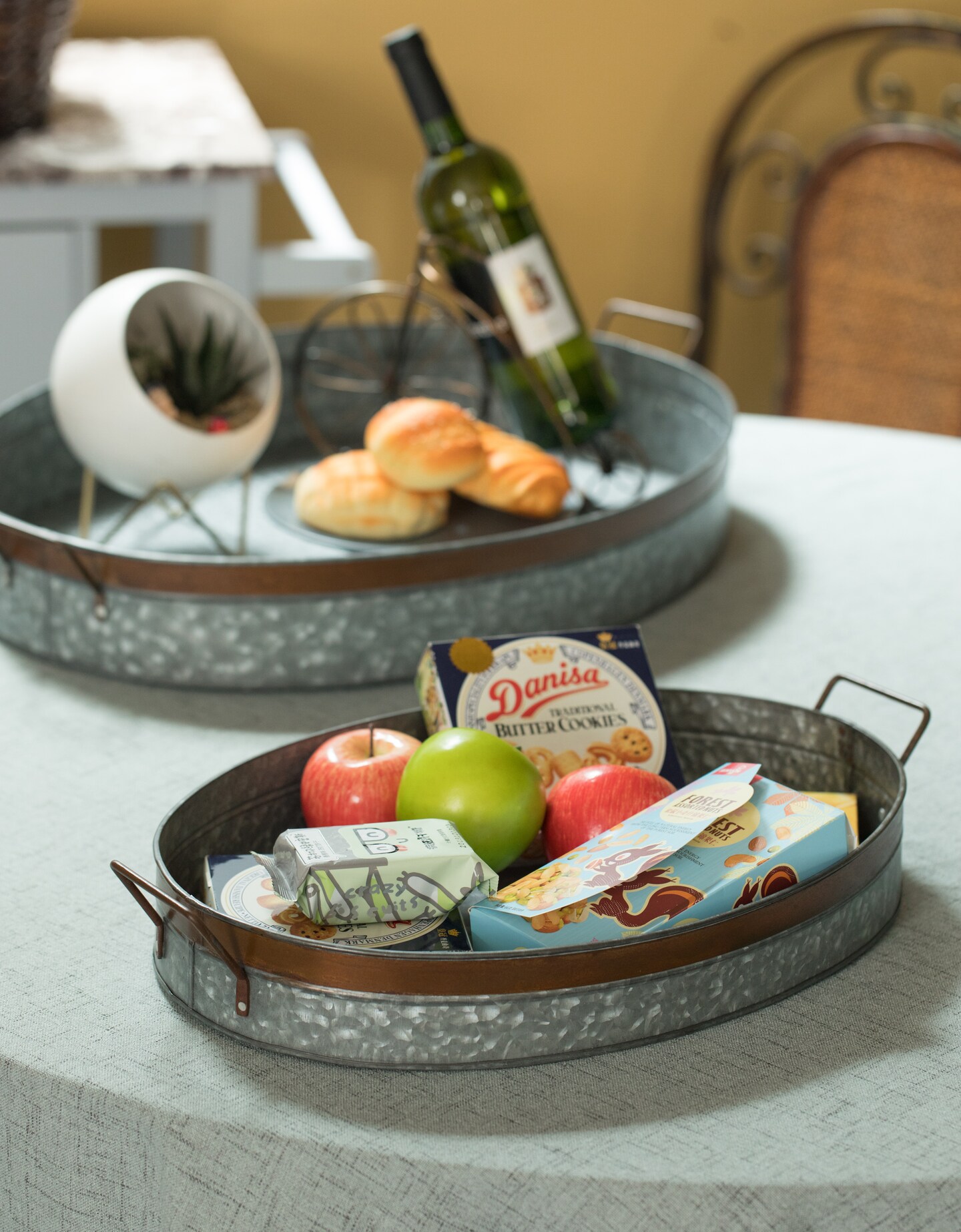 Galvanized Metal Oval Rustic Serving Tray With Handles | Michaels