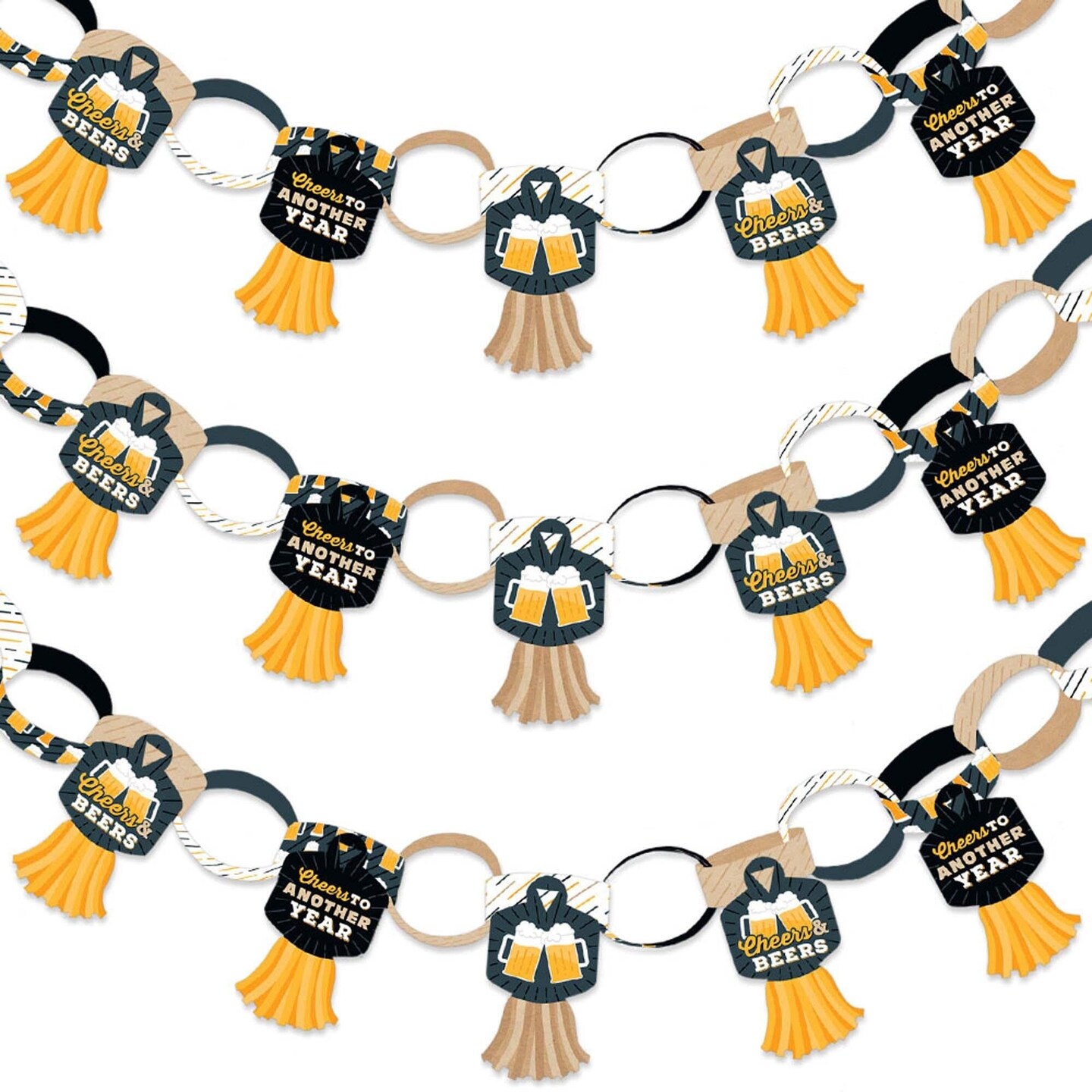 Big Dot of Happiness Cheers and Beers Happy Birthday - 90 Chain Links ...