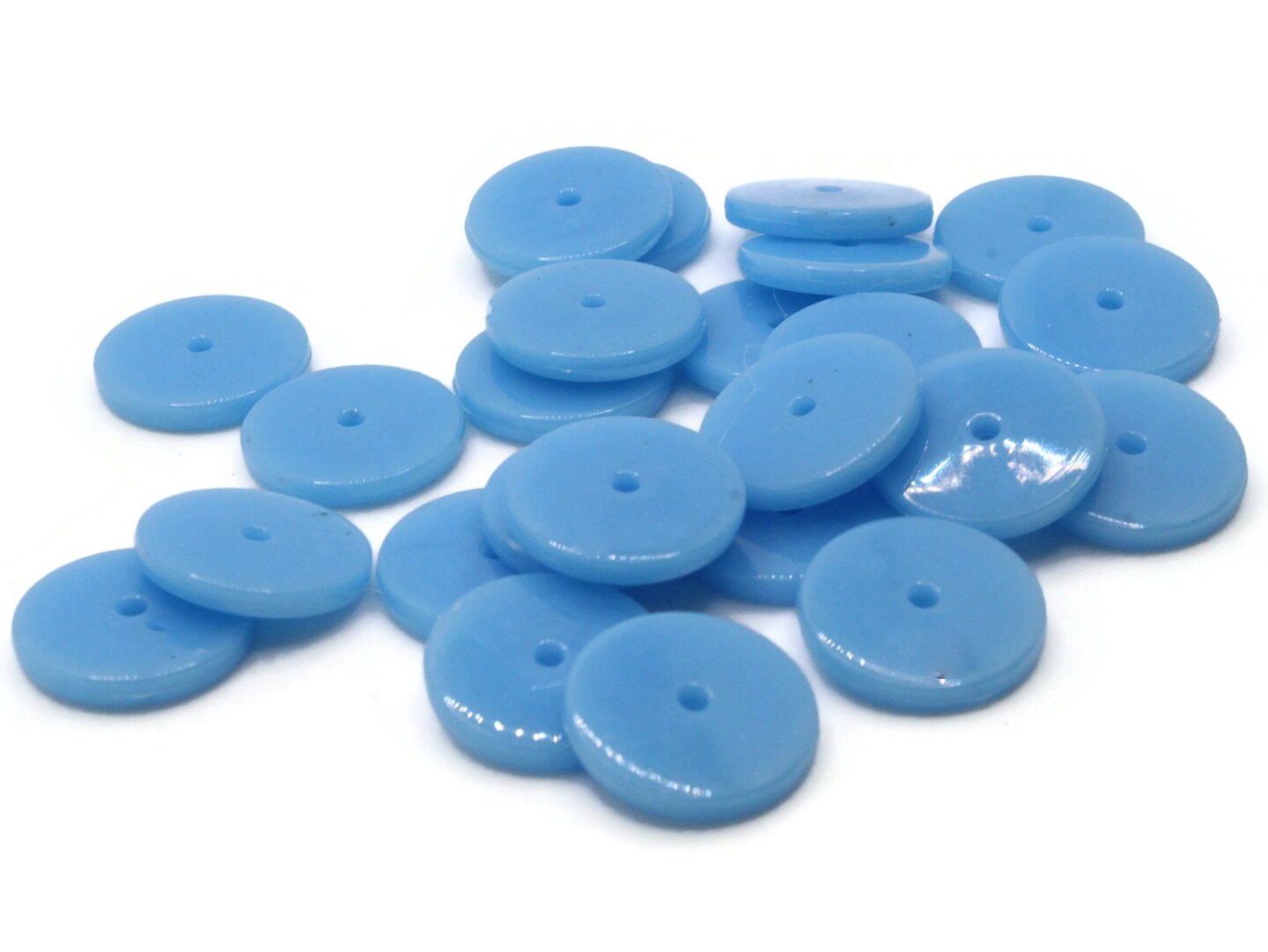 25 14mm Sky Blue Vintage Plastic Flat Disc Beads | Michaels