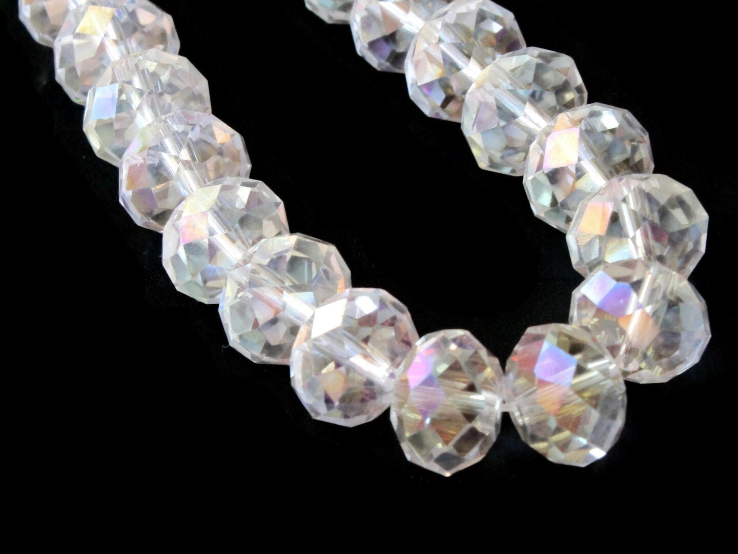 24 12mm x 9mm Clear Rondelle Crystal Glass Abacus Beads | Michaels