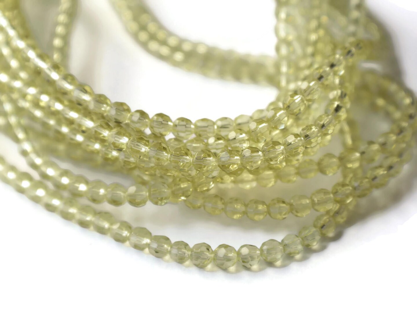 4mm Butter Yellow Faceted Round Beads | Michaels