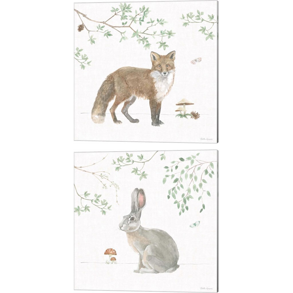 Woodland Love B by Beth Grove 14" x 14" Canvas Wall Art (Set of 2 ...