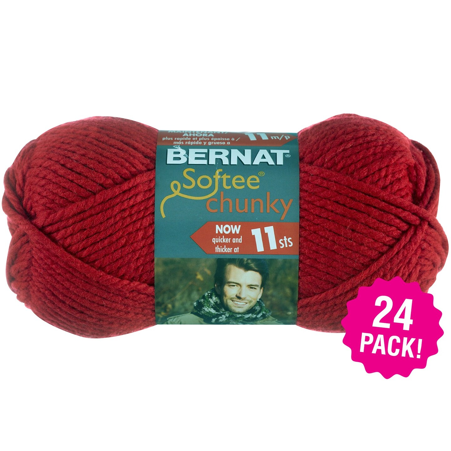 Multipack of 24 - Bernat Softee Chunky Yarn-Berry Red | Michaels