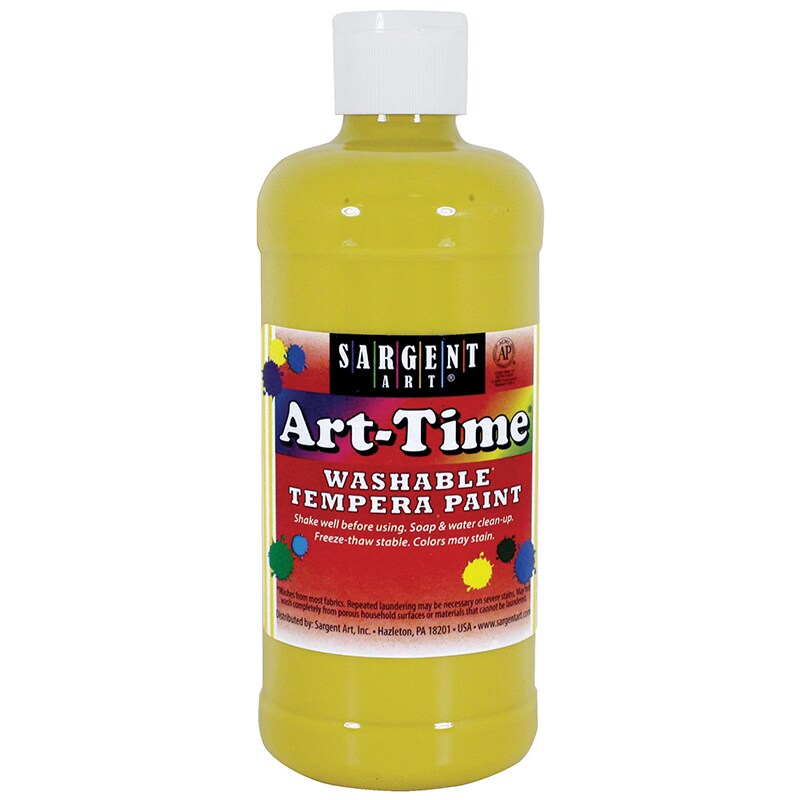 Art-Time® Washable Tempera Paint, Yellow, 16 oz. | Michaels