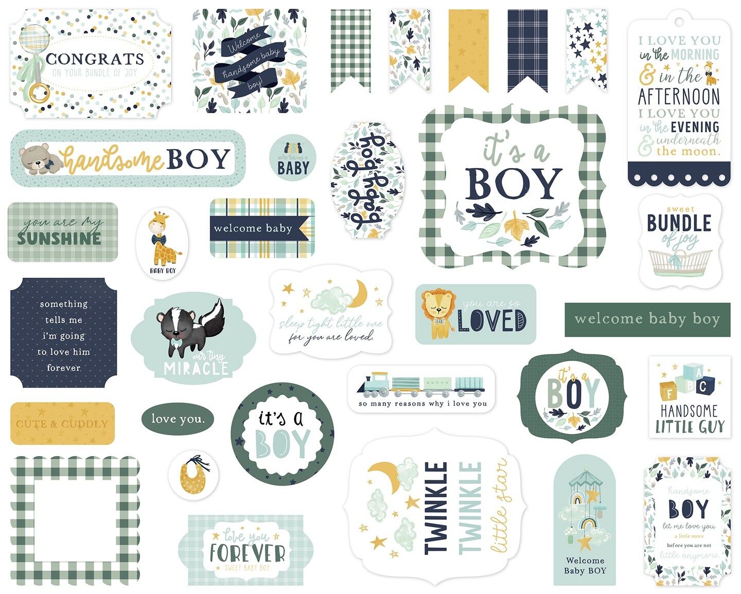 Echo Park Cardstock Ephemera 33/Pkg-Icons, It's A Boy | Michaels Echo Park Cardstock Ephemera 33/Pkg-Icons, It's A Boy | Michaels