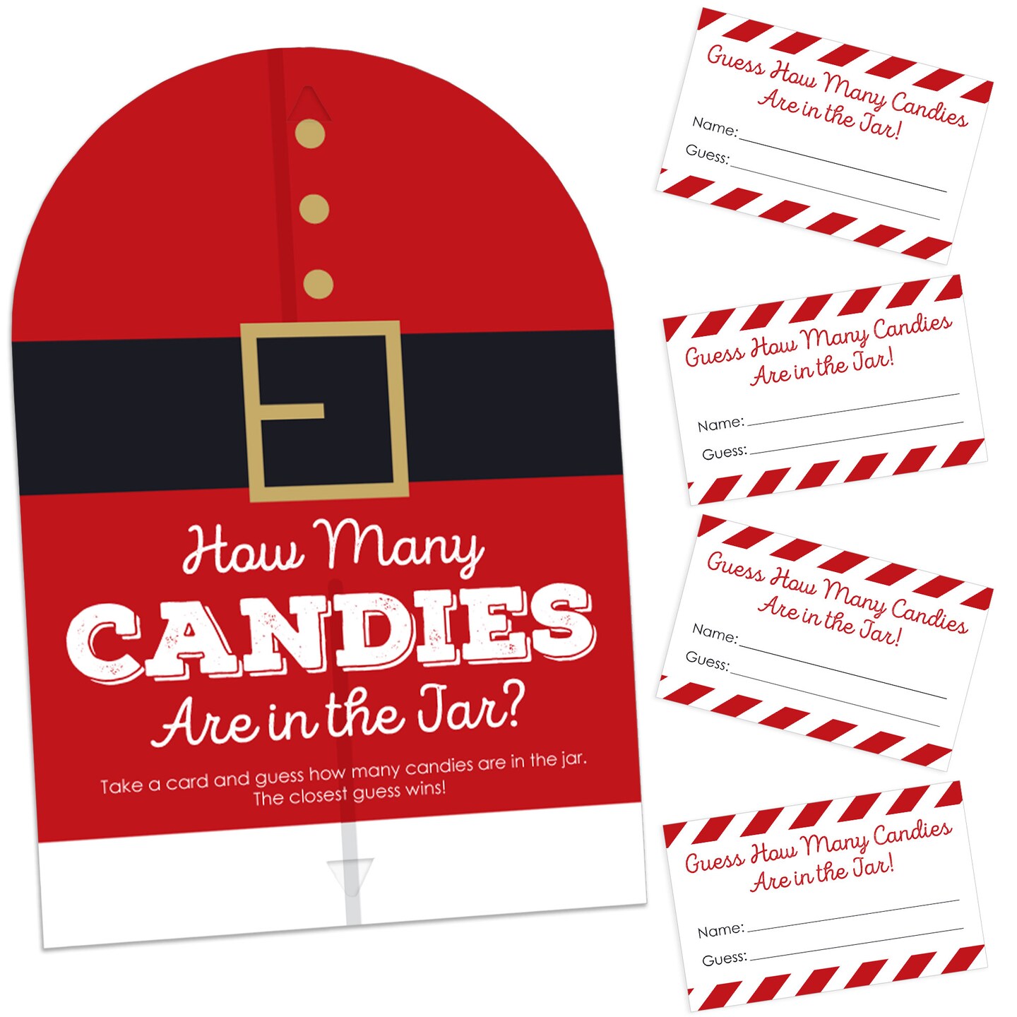 Big Dot Of Happiness Jolly Santa Claus How Many Candies Christmas