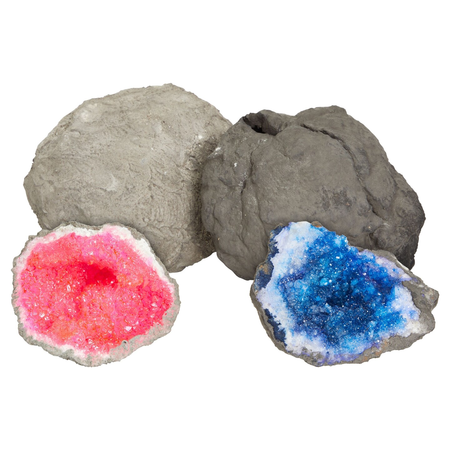 2 Pack Break Your Own Geodes for Kids, Pink and Blue Crystals (4 lbs ...