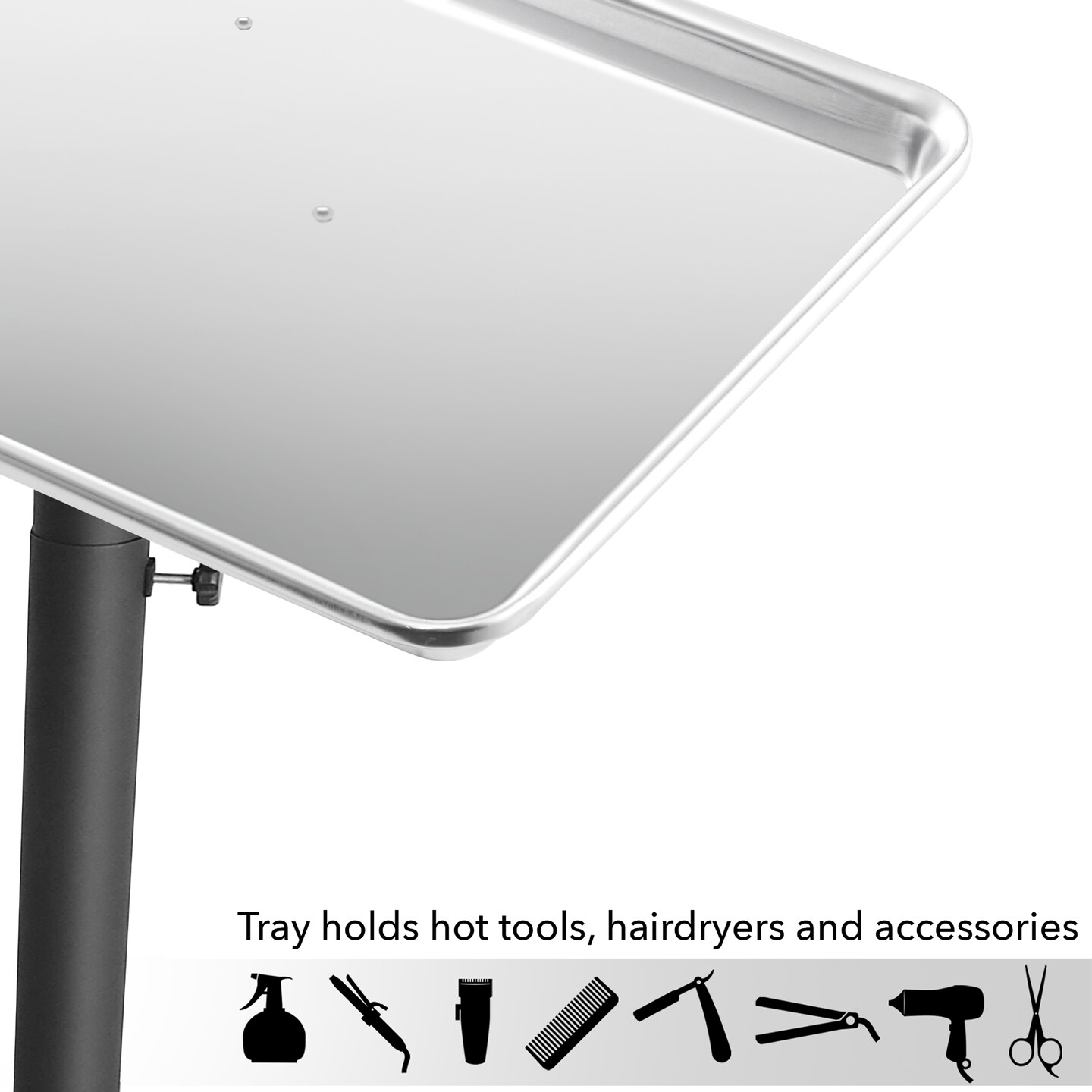 Saloniture Aluminum Salon Instrument Tray, Heavy-Duty Metal Rolling ...