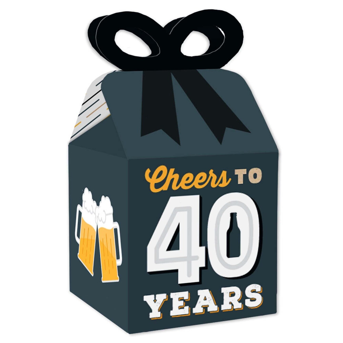 Big Dot of Happiness Cheers and Beers to 40 Years - Square Favor Gift ...