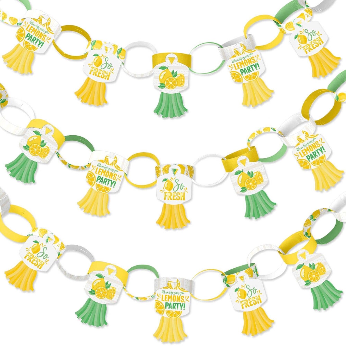 Big Dot of Happiness So Fresh - Lemon - 90 Chain Links and 30 Paper ...