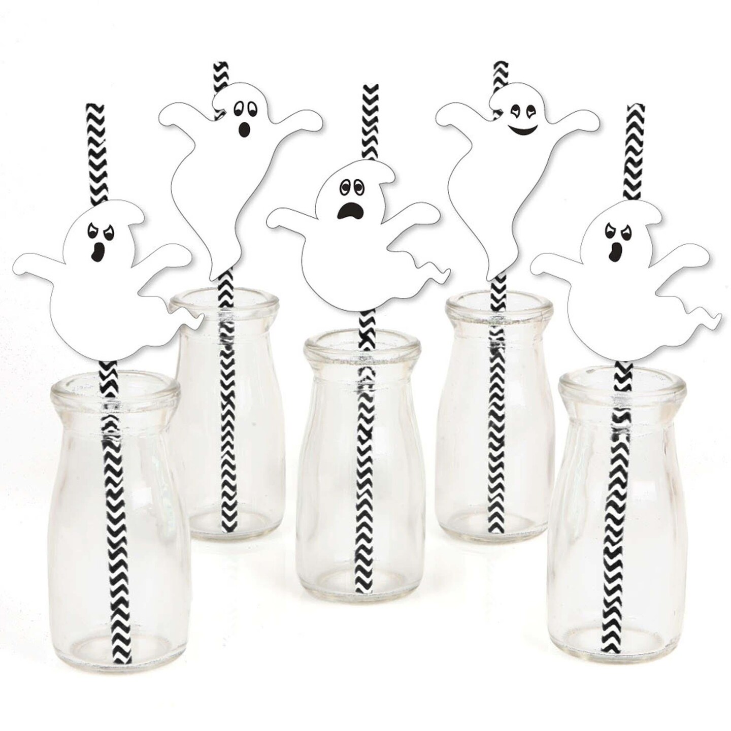 Big Dot of Happiness Spooky Ghost - Paper Straw Decor - Halloween Party ...