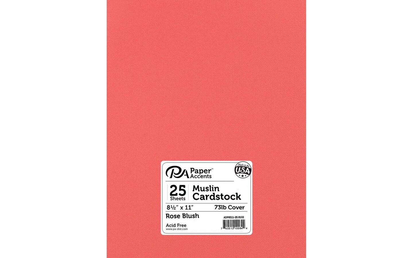 PA Paper Accents Textured Cardstock 8.5" x 11" Rose Blush, 73lb colored ...